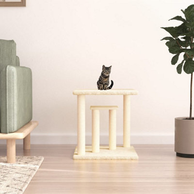 Cat Scratching Posts with Platforms Cream 50 cm at B&Q