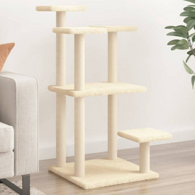 Buy Cat Scratching Posts with Platforms Cream 98.5 cm | DIY at B&Q