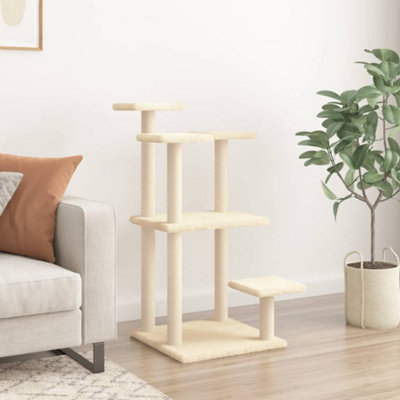 Cat Scratching Posts with Platforms Cream 98.5 cm