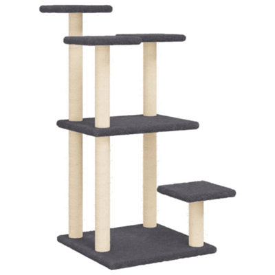 Cat Scratching Posts with Platforms Dark Grey 98.5 cm