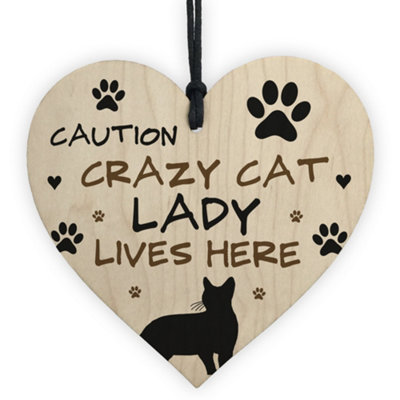 Cat Sign CRAZY CAT LADY Gift For Women Cat Gift Funny Cat Sign For Cat ...