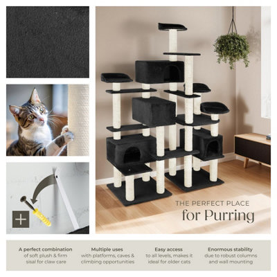 Cat Tree Entissar - 214 cm tall, sisal scratching posts, anti-tip ...