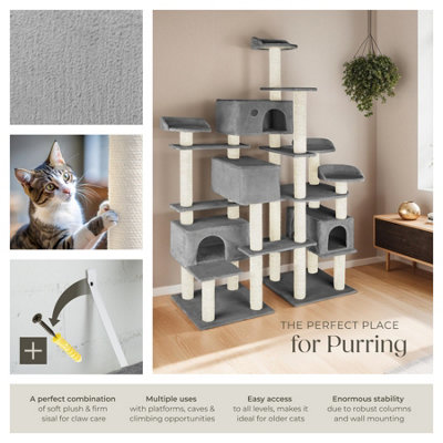 Cat Tree Entissar - 214 cm tall, sisal scratching posts, anti-tip ...