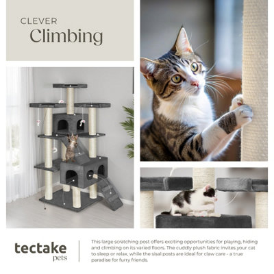 Buy Cat Tree Knuti - 186 cm, sisal cat scratching post - anthracite at B&Q