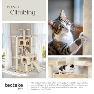 Cat Tree Knuti - 186 cm, sisal cat scratching post - beige