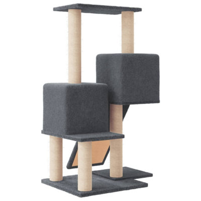 Cat Tree with Sisal Scratching Posts Dark Grey 82 cm
