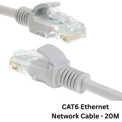 CAT6 Ethernet Network Cable RJ45 Internet Gigabit Patch LAN Lead - 20M