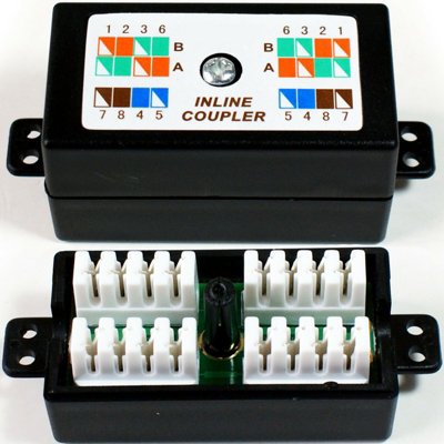 CAT6 IDC 4 Pair 8 Way Junction Box 8P8C Inline Cable Coupler Terminal ...