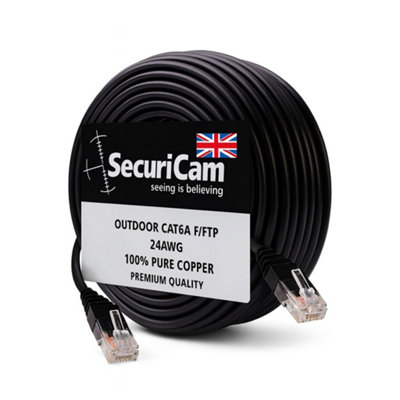 CAT6A Ethernet Cable Shielded External 30m - Network Patch Lead RJ45, 100% Copper, PoE, CAT 6A ...