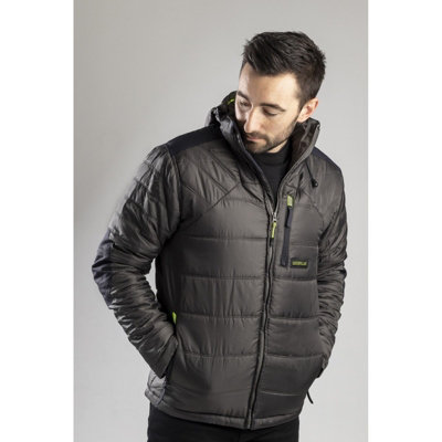 Caterpillar Boreas Insulated Puffer Work Jacket Grey - XL | DIY at B&Q