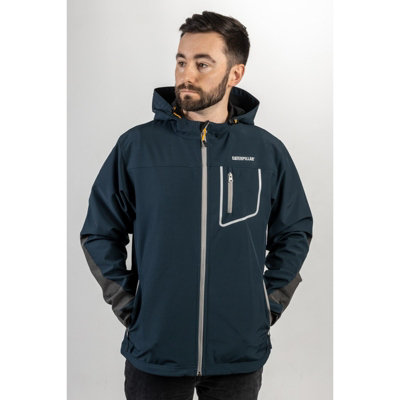 Caterpillar - Capstone Hooded Soft Shell Jacket - Blue - Jacket - S ...