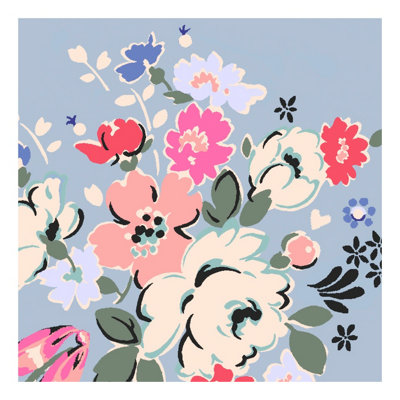 Cath Kidston Clifton Rose Glass Splashback SAMPLE - Blue (100x100mm ...
