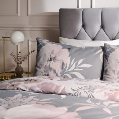 Catherine Lansfield Bedding Dramatic Floral Duvet Cover Set with ...