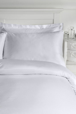 Catherine Lansfield Bedding Satin Stripe 300 Thread Count Duvet Cover ...