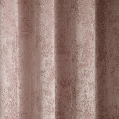 Catherine Lansfield Crushed Velvet 66x90 Inch Lined Eyelet Curtains Two ...