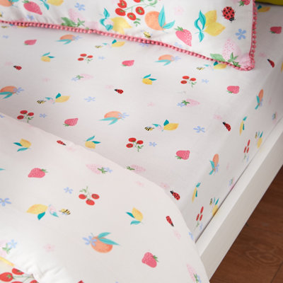 Catherine Lansfield Fruity Friends Single Fitted Sheet Bright