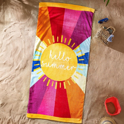 Catherine Lansfield Hello Summer 76x160cm Cotton Beach Towel Multi