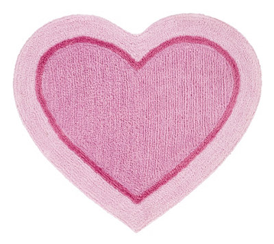 Catherine Lansfield Kids Bedroom Heart Rug Pink | DIY at B&Q