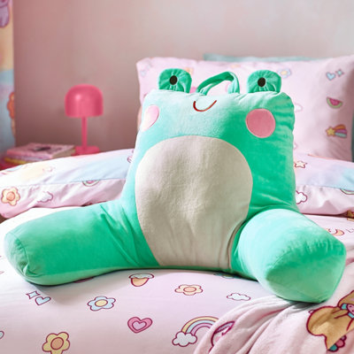 Catherine Lansfield Kids Fran the Frog Cuddle Cushion Back Rest Green