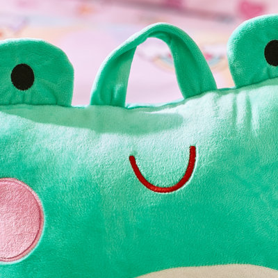 Catherine Lansfield Kids Fran the Frog Cuddle Cushion Back Rest Green
