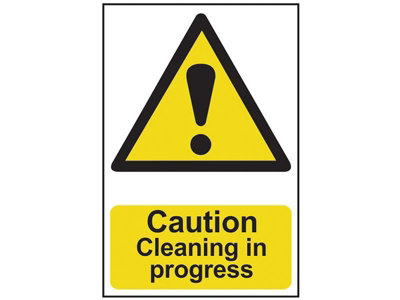 Caution Cleaning in Progress Sign - Durable PVC Safety Notice 200 x 300mm