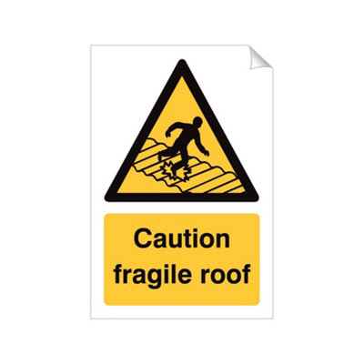 Caution Fragile Roof 240 x 360mm Sticker Qty 1