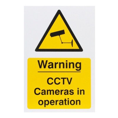 CCTV Cameras in Action 200x300mm Self Adh Semi Rigid PVC | DIY at B&Q