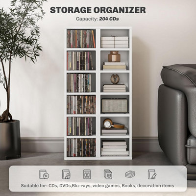 CD Media Display Shelf Unit Set of 2 Blu-Ray Tower Rack w/Adjustable ...