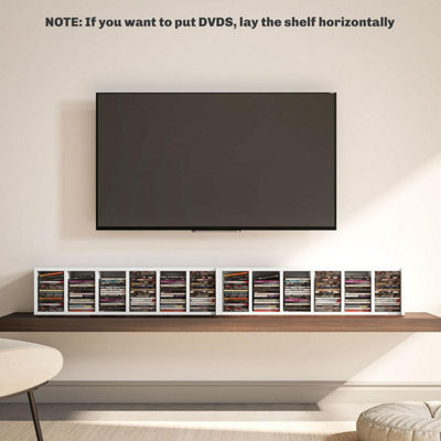 CD Media Display Shelf Unit Set of 2 Blu-Ray Tower Rack w/Adjustable ...