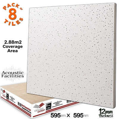 CEILING EXPERT SUSPENDED FISSURE ACOUSTIC CEILING TILES 595MM X 595MM X ...