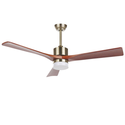 Ceiling Fan with Light ARUWIMI with Remote Brass