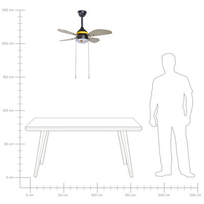 Ceiling Fan with Light DOLORES Yellow