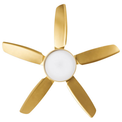 Ceiling Fan with Light GOSHAABA with Remote LED Brass
