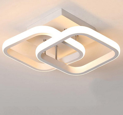 Ceiling Light LED 2 Square 22 W White Small 3 Color Lights 28cm
