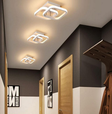Ceiling Light LED 2 Square 22 W White Small 3 Color Lights 28cm
