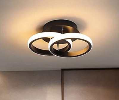 Ceiling Lights Modern LED 24W Round 3 Color Lights Black Simple Design