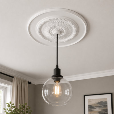 Ceiling Rose R10 Resin Strong Lightweight Easy Fix 60cm Diameter Paintable
