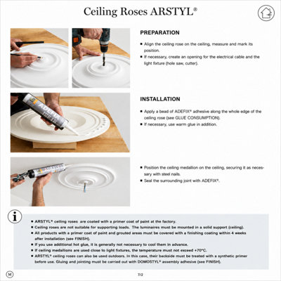 Ceiling Rose Sara Resin Strong Lightweight Easy Fix 39cm Diameter Paintable