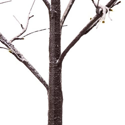 Celebright 6ft Christmas Twig Tree - Snowy Effect Brown Birch - Pre-Lit ...