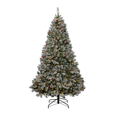 Celebright 7ft Premium Christmas Tree- Snowy Flocked Snowy Windsor ...