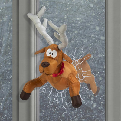 Celebright Christmas Crashing Reindeer Animated Decoration - Rudolph ...