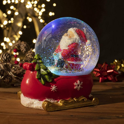 Celebright Christmas Musical Snow Globe - Plays 8 Songs With Changing LED Colours - Large 14cm ...
