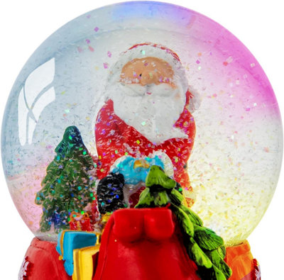 Celebright Christmas Musical Snow Globe - Plays 8 Songs With Changing LED Colours - Large 14cm ...