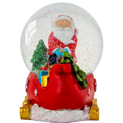 Celebright Christmas Musical Snow Globe - Plays 8 Songs With Changing LED Colours - Large 14cm ...