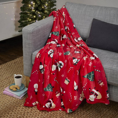 Celebright Luxurious 100% Recycled Christmas Fleece Throw - Large 50x60 ...