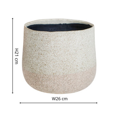 Buy Celeste Cream Planter H21cm D26cm | DIY at B&Q