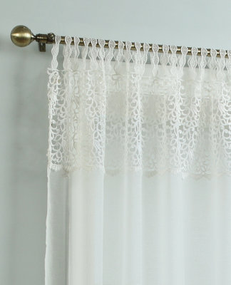 Celeste Macramé Ivory Tab Top Voile Panel