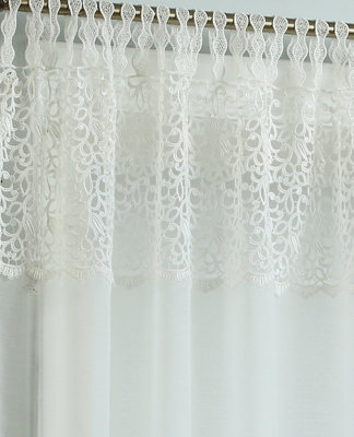 Celeste Macramé Ivory Tab Top Voile Panel