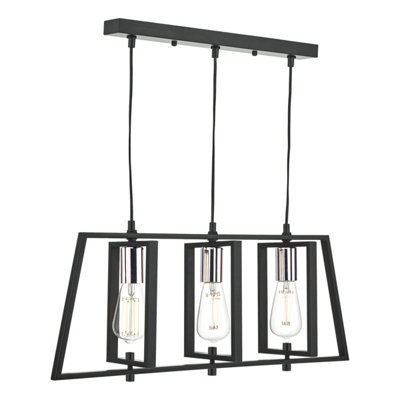 Celio 3 Light Matt Black Ceiling Bar
