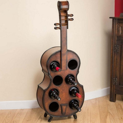 Cello Wine Rack Wooden 8 Bottle Holder With Mahogany Effect H101cm Christow
